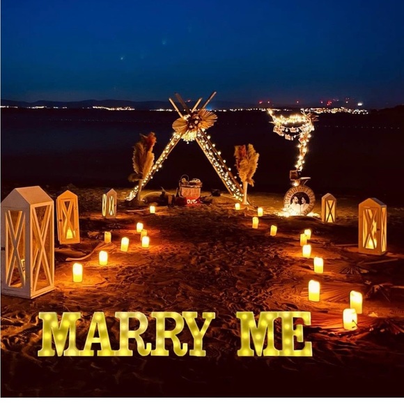 LED Lights | Other | 7 Led Marquee Letter Light Marry Me Sign For ...